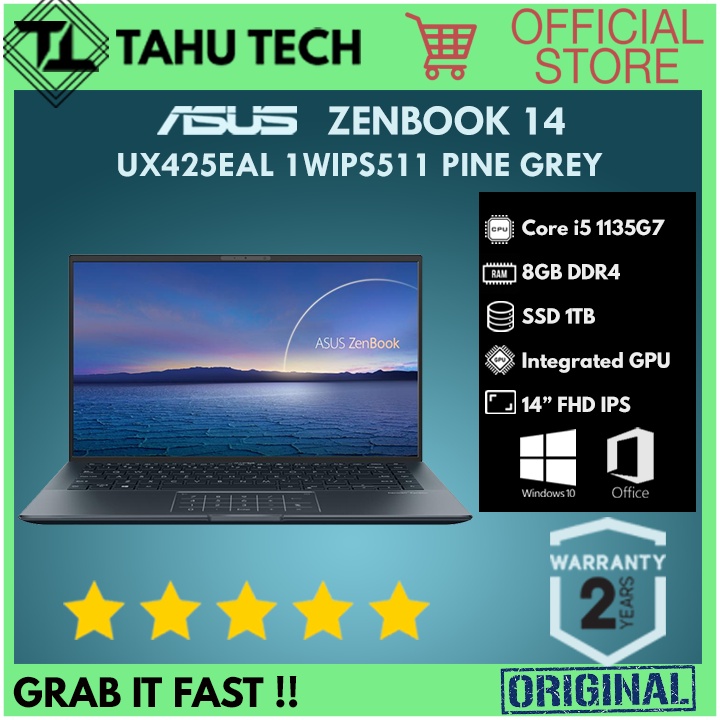 Jual ASUS ZENBOOK 14 ULTRALIGHT UX435EAL 1WIPS511 CORE i5 1135G7/8GB ...