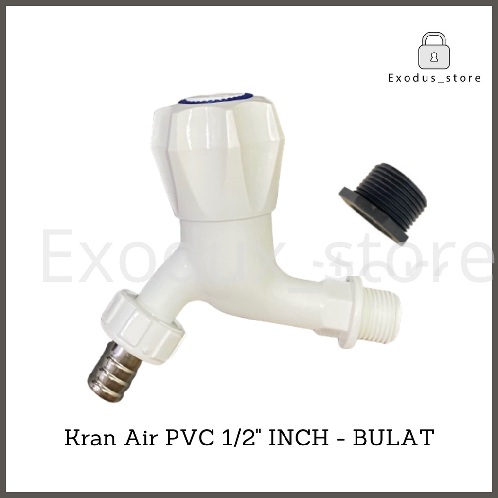 Jual Kran air plastik tanam PVC 1/2" inch / keran air plastik - BULAT ...