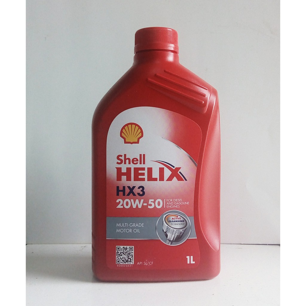 Jual SHELL HELIX HX3 20W50 SL CF 1 L ORIGINAL | Shopee Indonesia