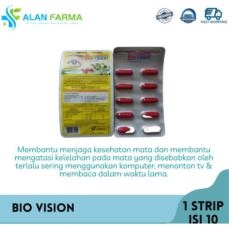 Jual Biovision Vitamin Mata | Biovision Kapsul Strip isi 10 Kapsul ...