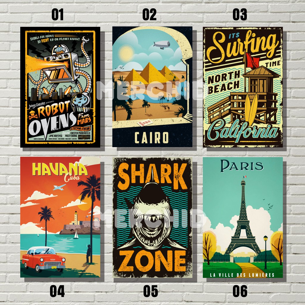 Jual Poster Dinding Travel Vintage Retro / Dekorasi dinding | Shopee ...
