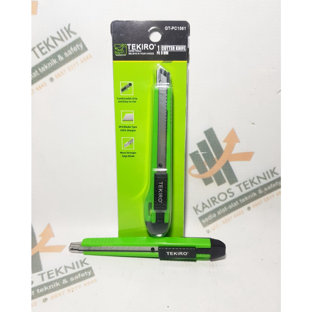 Jual TEKIRO GT-PC1561 CUTTER / PISAU CUTTER KECIL 9mm + 2 MATA PISAU ...