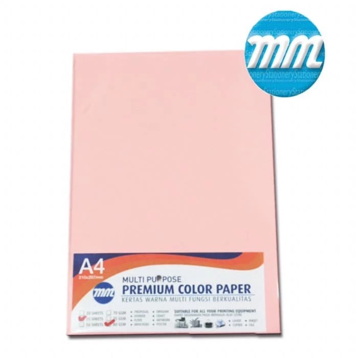 Jual HVS Warna 80gr MM-70 Pink (isi 50 Lembar) | Shopee Indonesia