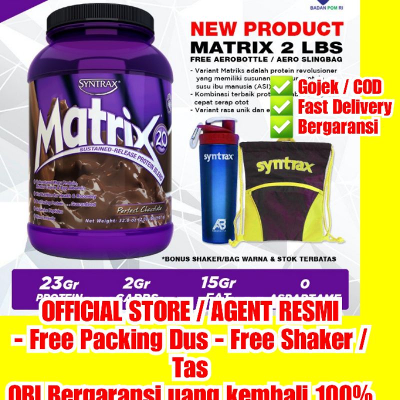 Jual Syntrax Matrix Whey Protein Casein 2lbs Susu Protein Whey Blend ...