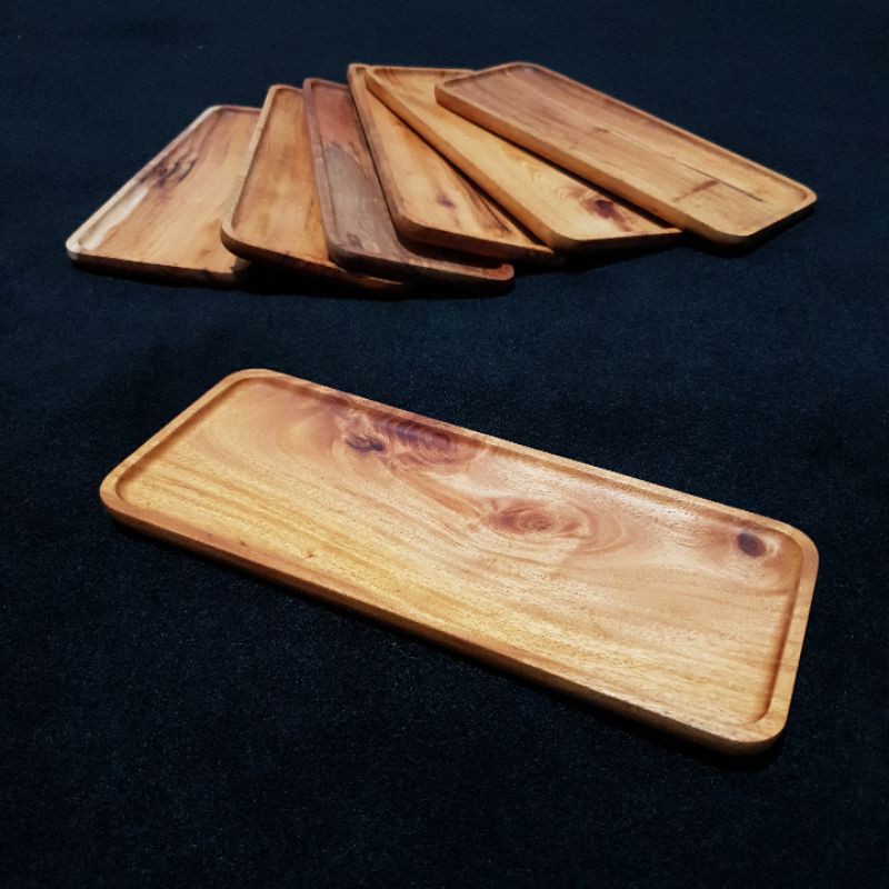 Jual Recta Wooden Tray ( Rustic ) piring kayu 12,5cm x 30cm | Shopee ...
