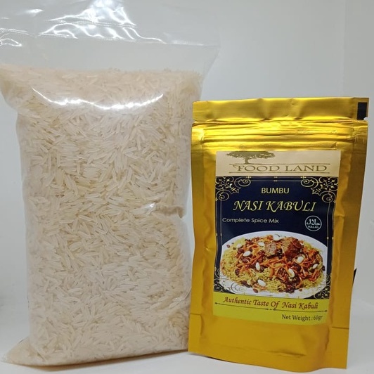 Jual PAKET NASI KEBULI ( BERAS BASMATI 1 KG + FOODLAND BUMBU INSTANT ...