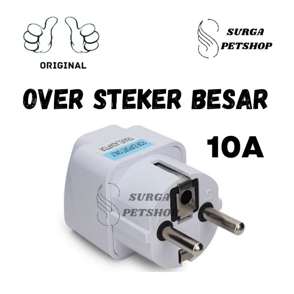 Jual Over Steker Besar Plug Adapter 10A colokan Gepeng Bulat Travel ...