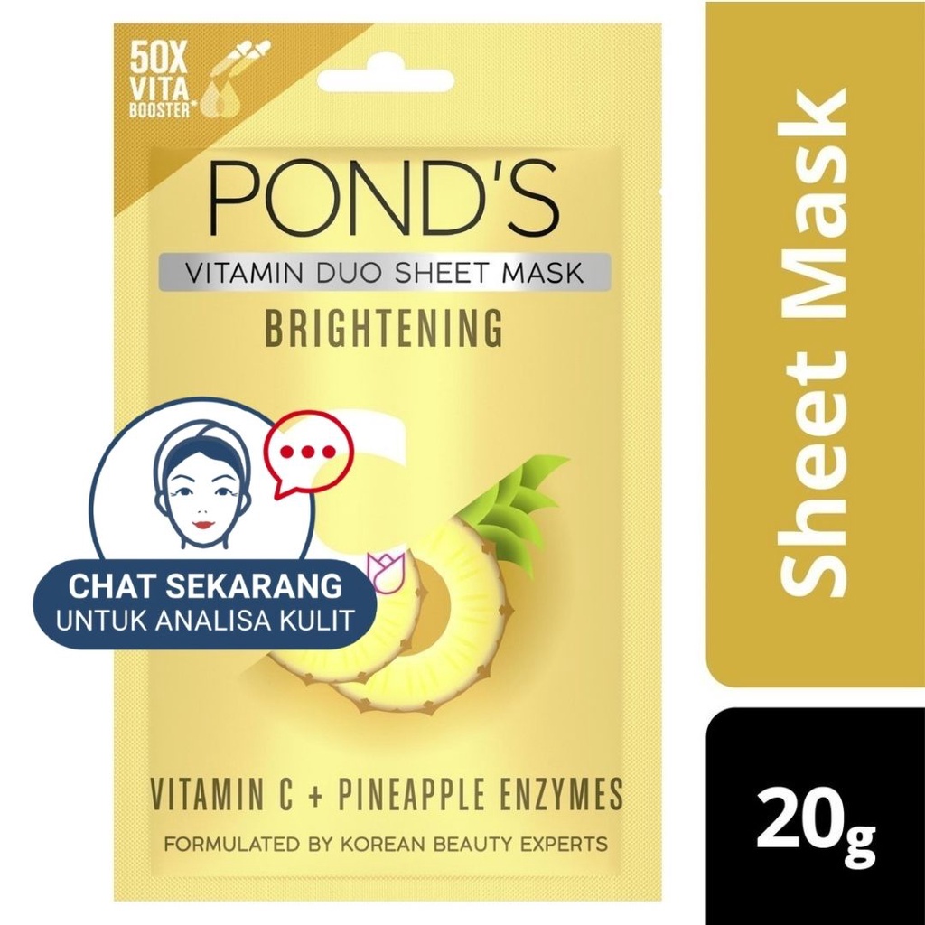 Jual POND'S VITAMIN DUO SHEET MASK / MASKER WAJAH PINEAPPLE ENZYME ...