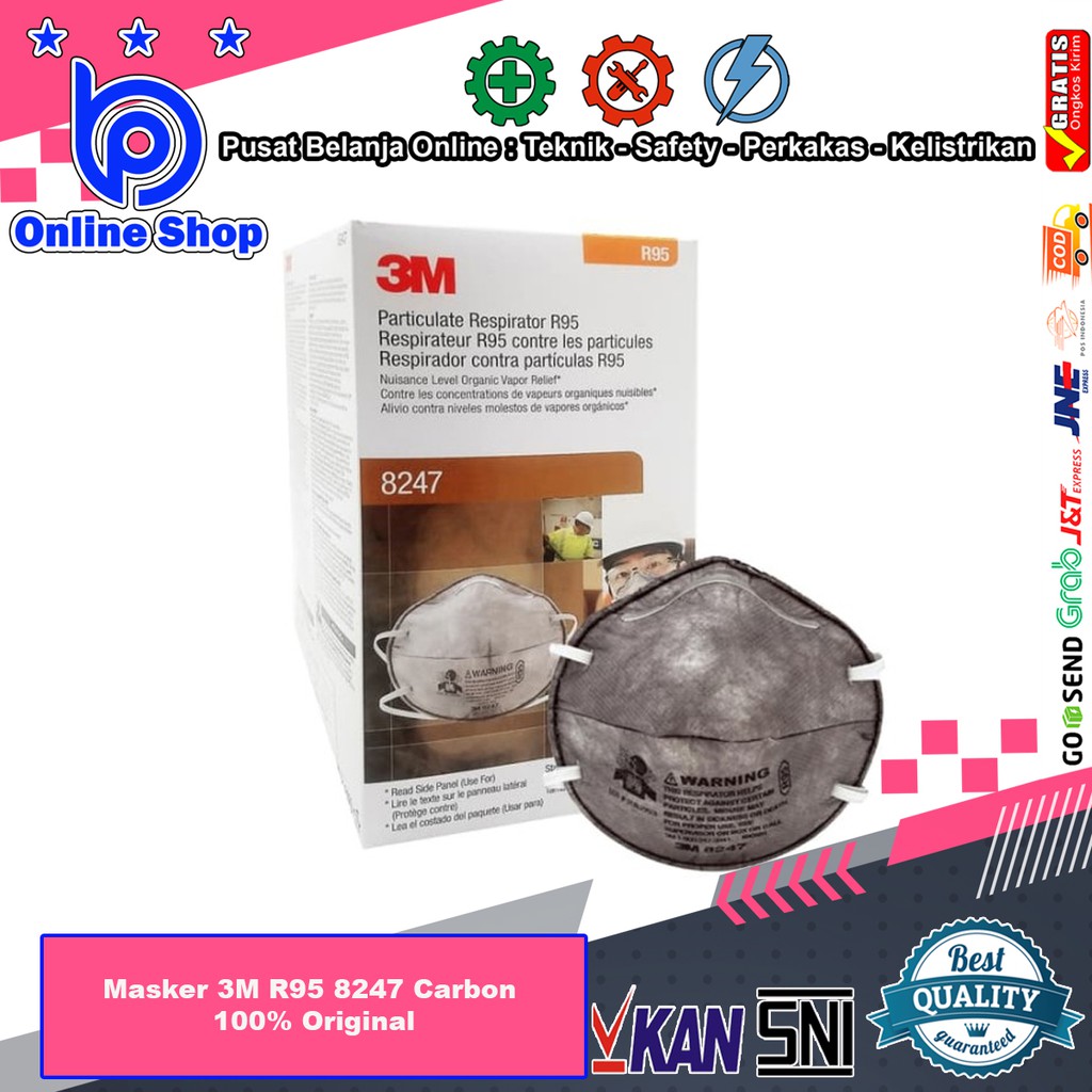 Jual Masker 3M R95 8247 Carbon - 100% Original | Shopee Indonesia