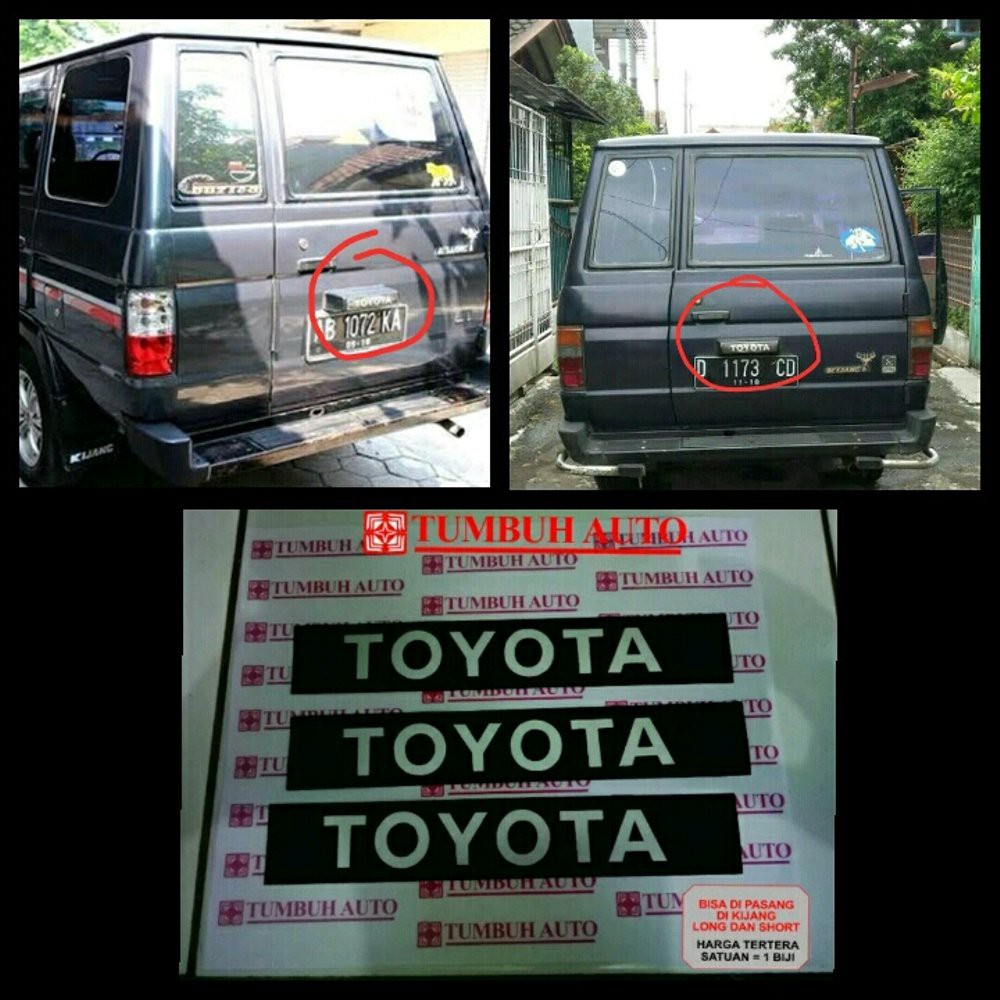 Jual Sticker Stiker Striping List Tulisan Toyota Lampu Plat Nomer ...