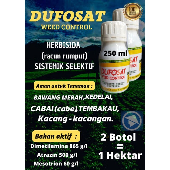 Jual DUFOSAT HERBISIDA RACUN RUMPUT SISTEMIK SELEKTIF UNTUK TANAMAN ...