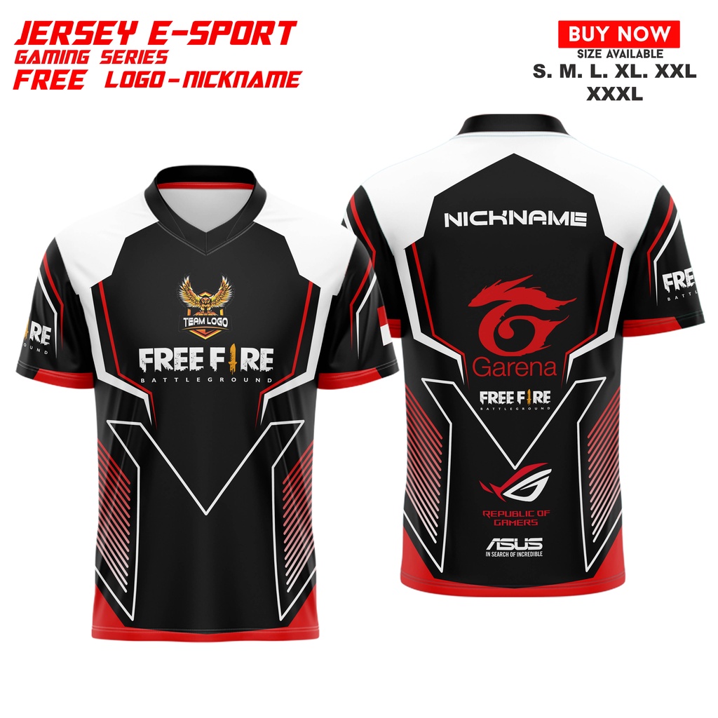 Jual KAOS BAJU JERSEY FREE FIRE CYBER II GAMING ESPORT FREE CUSTOM ...