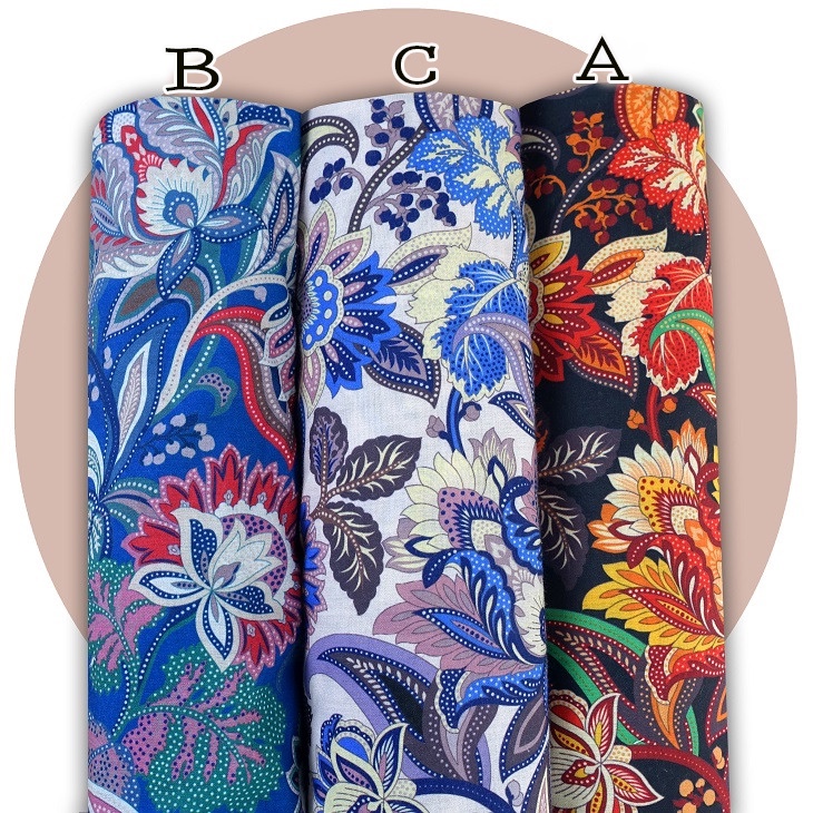 Jual Kain Katun CVC - Kain Semi Katun Eco Motif Batik Katun 001 D.737 ...