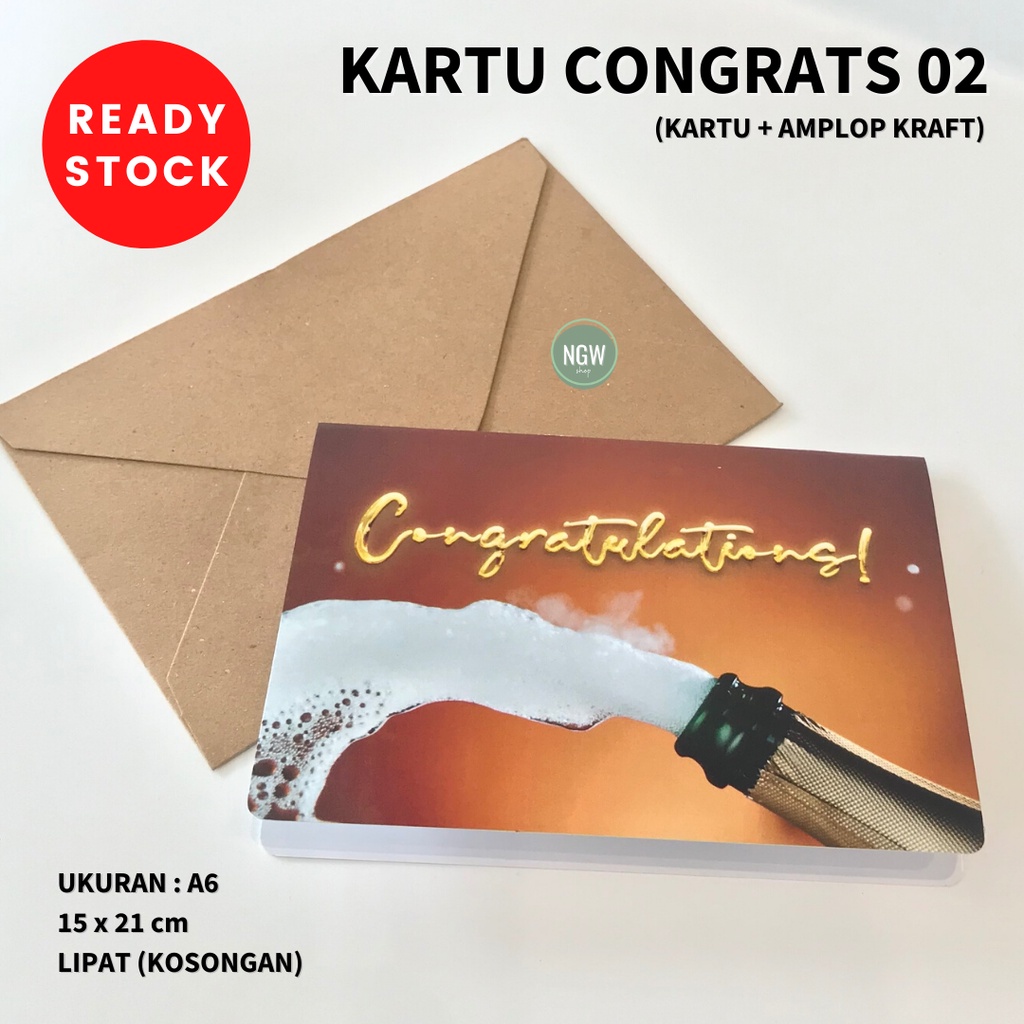 Jual Kartu ucapan congratulations congrats selamat A6 + ample Kraft ...