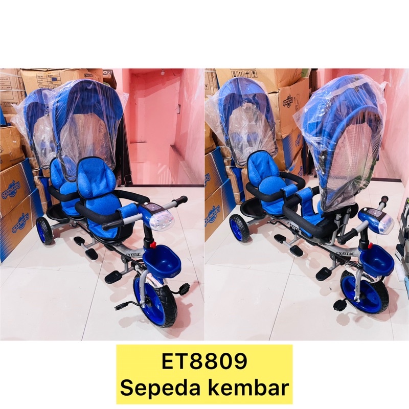 Jual SEPEDA DORONGAN RODA TIGA ANAK KEMBAR STROLLER ANAK KEMBAR / 2 ...