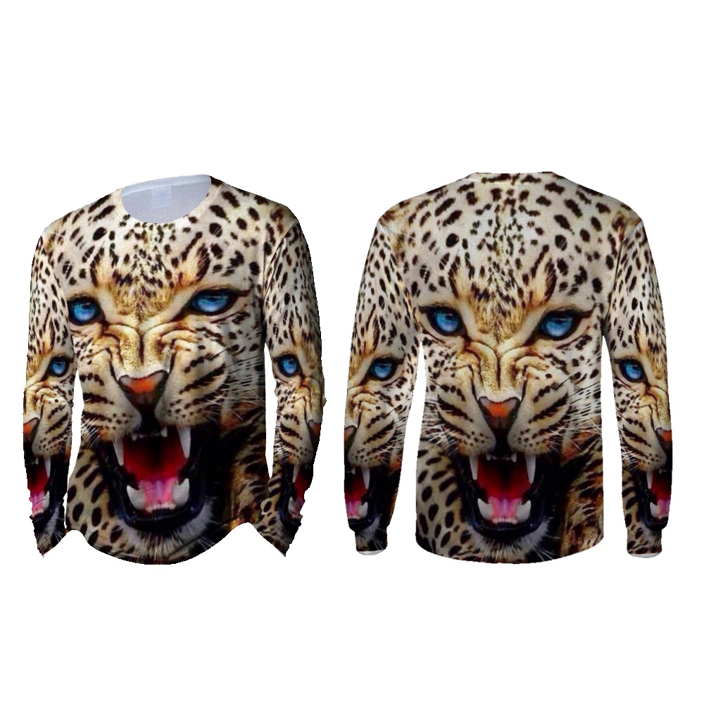 Jual Kaos Baju Lengan Panjang Motif Hewan Macan Tutul Leopard | Shopee ...