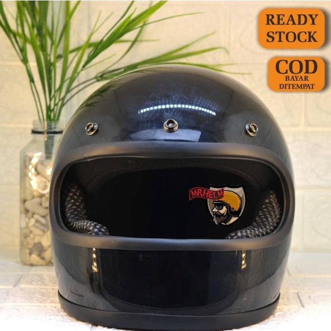 Jual HELM CUSTOM RETRO GRINGGO CAFERACER ( MR HELM | Shopee Indonesia