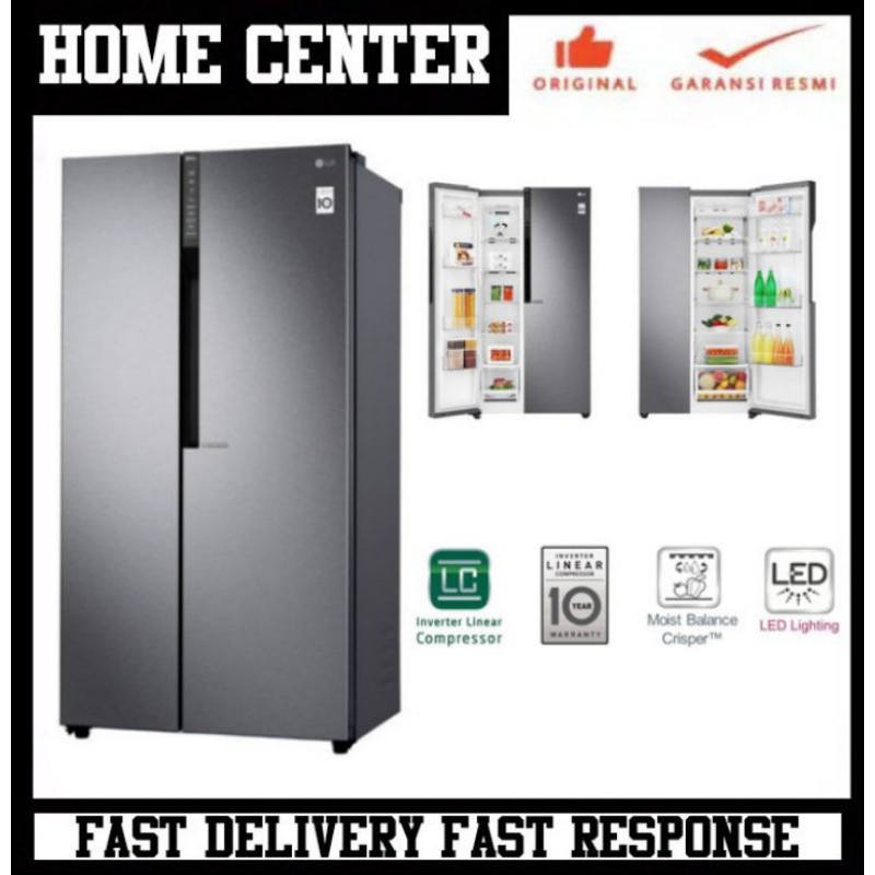 Jual LG REFRIGERATOR GC B247KQDV KULKAS LG INVERTER SIDE BY SIDE 679L | Shopee Indonesia