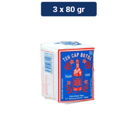 Jual Teh Cap Botol Biru 80 gr x 3 Pcs | Shopee Indonesia