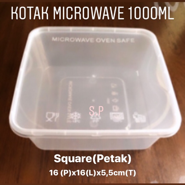 Jual THINWALL 1000ML PETAK SQUARE/FOOD CONTAINER/KOTAK MAKAN MICROWAVE isi 25pcs | Shopee Indonesia