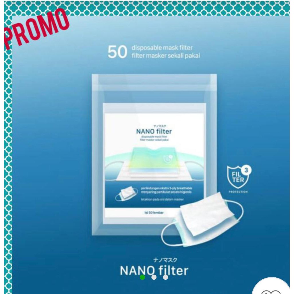 Jual Nano Filter Masker sekali pakai 1 pack isi 50 lembar | Shopee ...