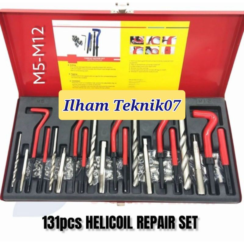 Jual 5 paket RECOIL set / alat reparasi baut slek doll m5 m6 M8 m10 M12 set bor Recoill set ...