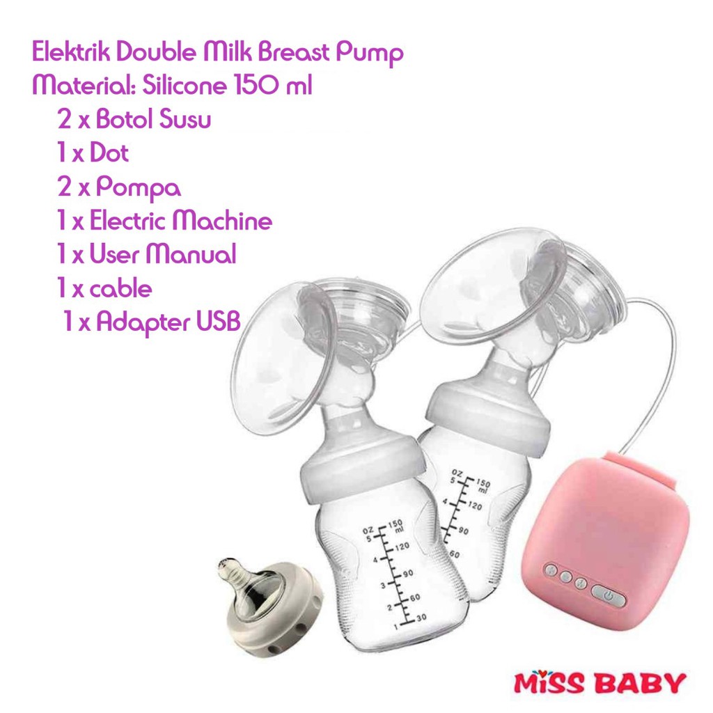 Jual Set 2 Pompa 2 Botol Pompa Air Susu Ibu Bayi Elektrik Otomatis Bisa ...