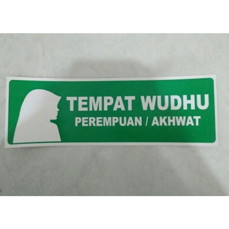Jual stiker TEMPAT WUDHU WANITA vinyl 7,5x23cm sign rambu k3 | Shopee ...