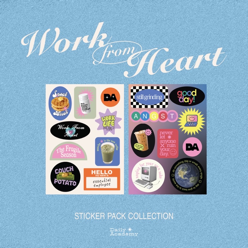 Jual Work From Heart (WFH) Sticker Collection | Daily Academy | Shopee ...
