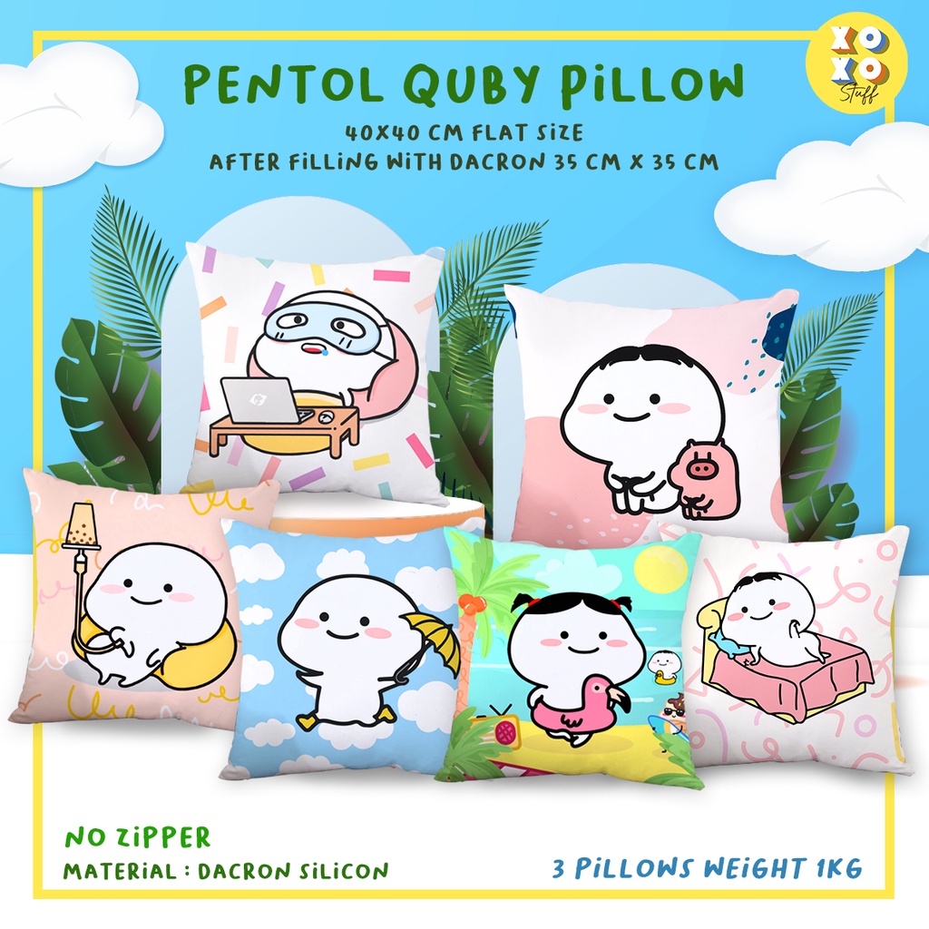 Jual Bantal Sofa Quby Pentol Cute (PO 7 hari) 2 sisi beda design FREE ...