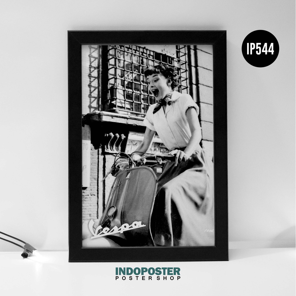 Jual Poster Vintage Retro Audrey Hepburn Vespa 01 A3 45x30cm | Shopee ...
