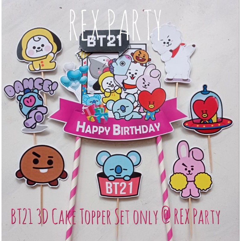 Jual BT21 Cake Topper Set/Topper Kue 3D BT21/Cake Topper BTS/Hiasan Kue ...