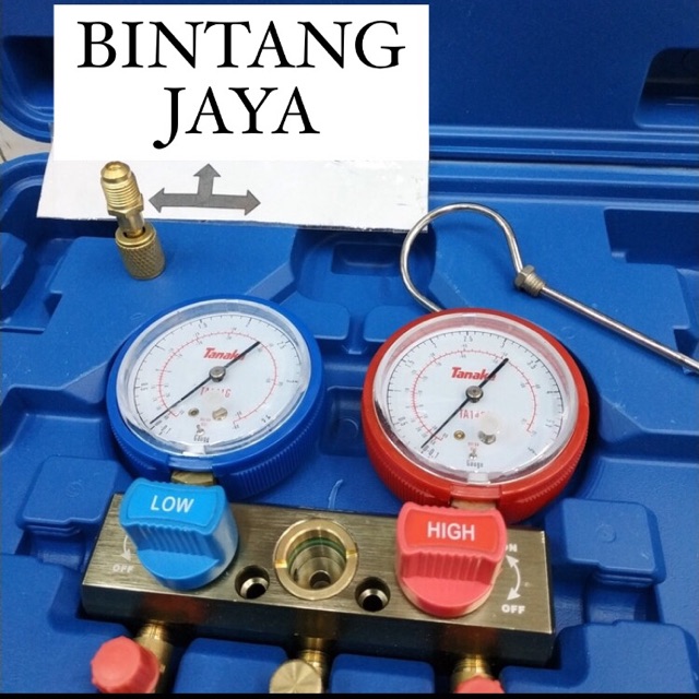 Jual Manifold AC Tanaka R32 R410A R22 R134 + selang 3pcs kemasan BOX | Shopee Indonesia
