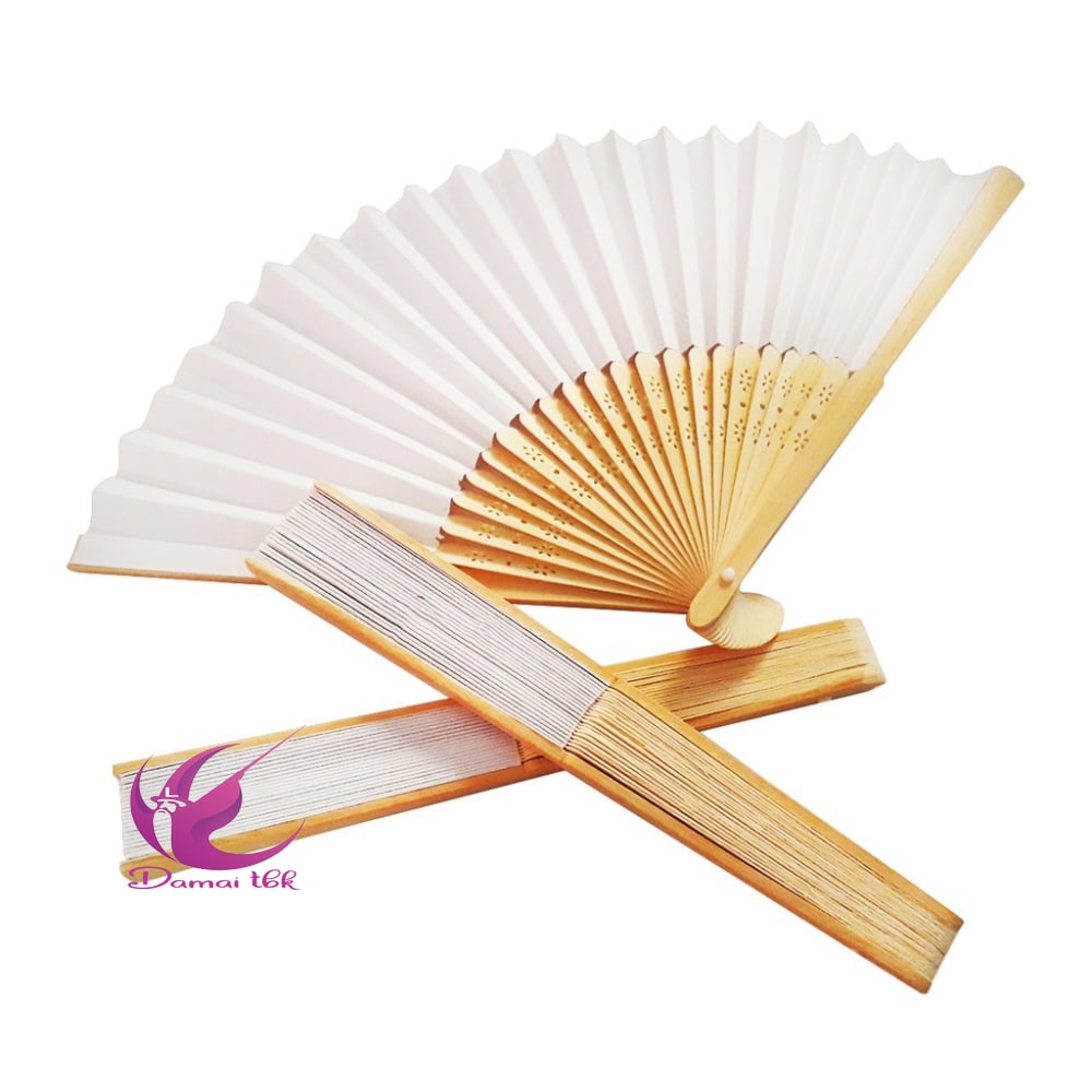 Jual Kipas Kertas Paper Fan Putih Polos 21 Cm / 25cm Seni Craft ...