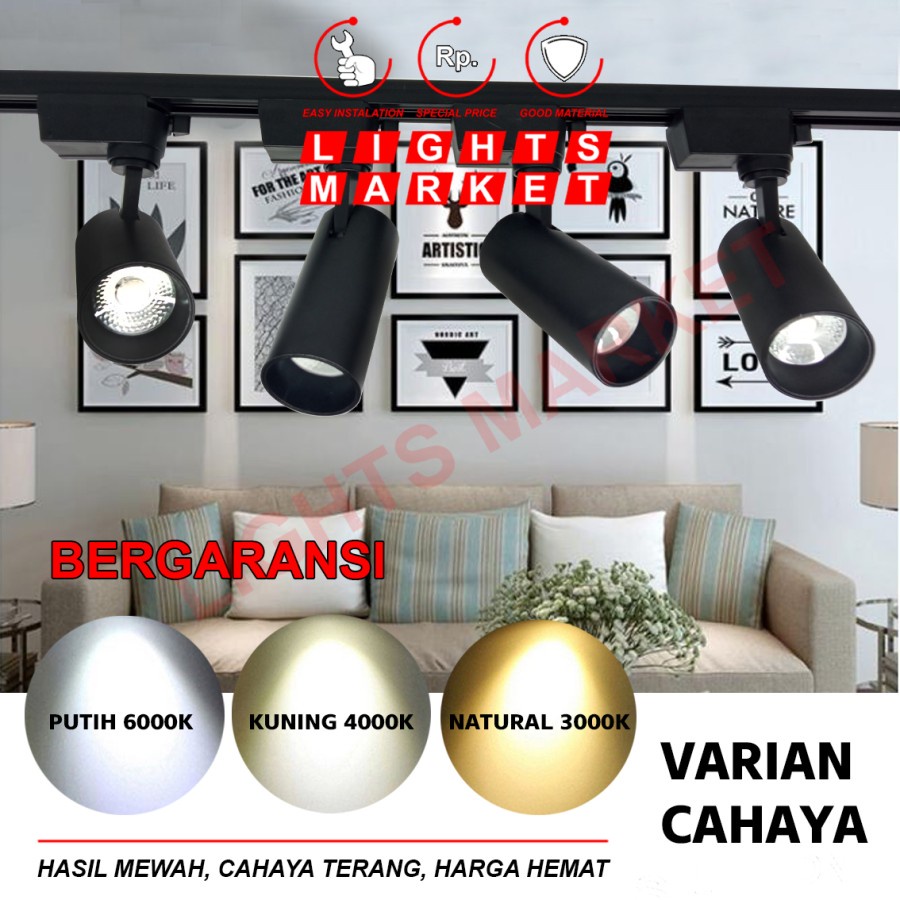 Jual Paket 1 Set 4 Lampu Rell Track LED Sorot Lampu Sorot Tracklight ...