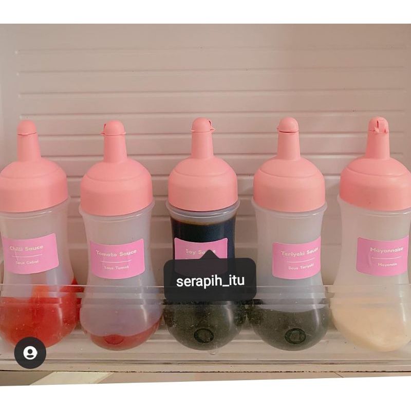 Jual Botol Kecap Saus Pink Pinky Soft Dengan Label Saus 280ml - Wajib ...