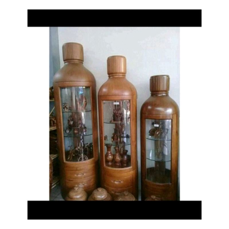 Jual ALMARI LEMARI PAJANGAN HIAS BOTOL KAYU JATI JEPARA | Shopee Indonesia