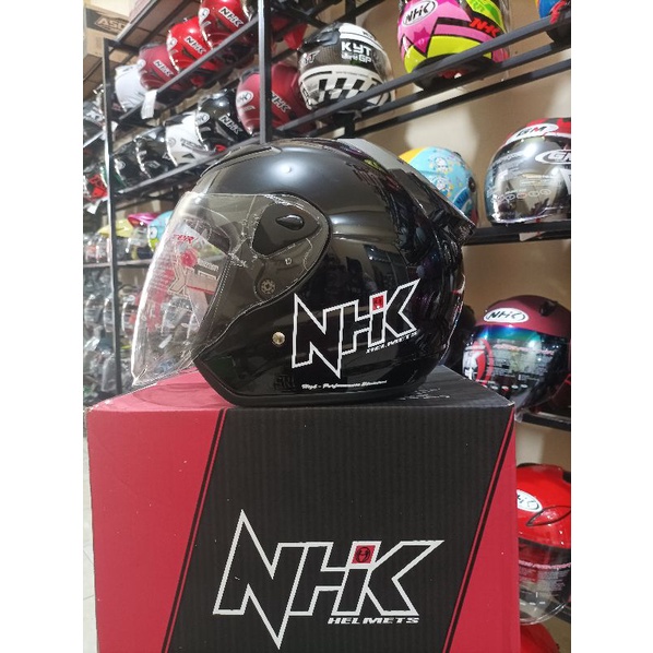 Jual HELM NHK HALF FACE NHK R6 NHK R 6 SOLID BLACK DOFF NHK R6 POLOS ...