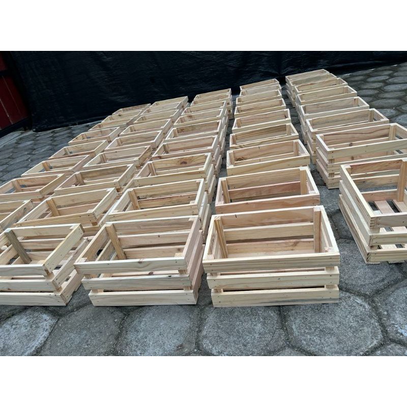 Jual 30 X 20 X 15 CM MINI WOOD CRATES KOTAK KAYU PETI KAYU JATI BELANDA ...