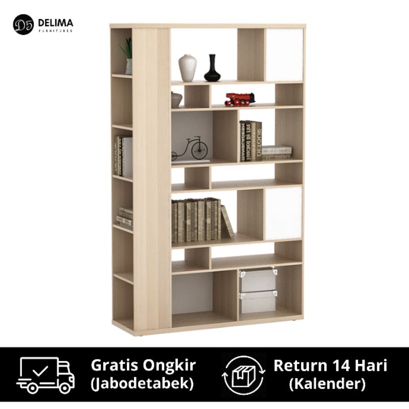 Jual Display Rak Lemari Pajangan Sekat Ruang Rak Buku 120cm - Oak ...