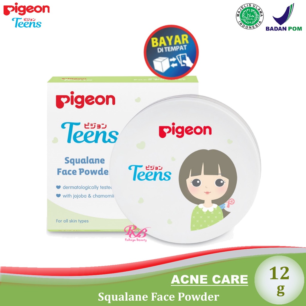 Jual PIGEON Teens Squalane Face Powder For Acne Skin 12g | Bedak Tabur ...