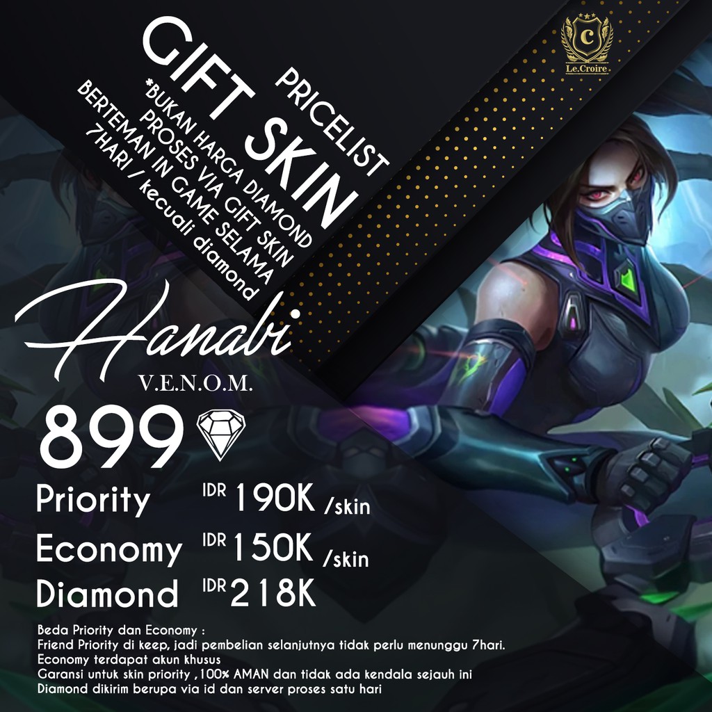 Jual Skin Mobile Legend Hanabi Resplendit Iris 48k/Viper 110k | Shopee ...