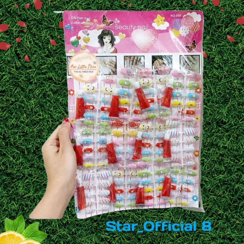 Jual Mainan Kuku Palsu Lembaran/Lem Kuku Anak/Beauty nail | Shopee ...