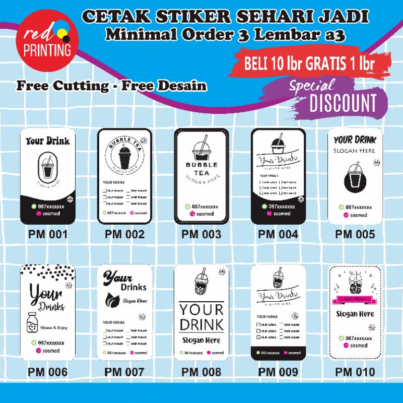 Jual STIKER MINUMAN TRANSPARAN LABEL MINUMAN WATERPROOF | Shopee Indonesia