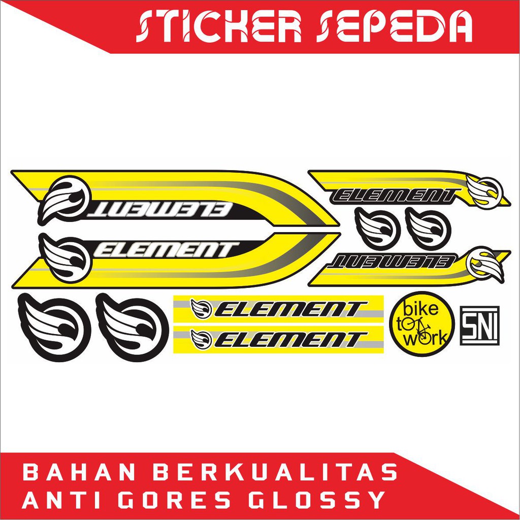 Jual STICKER SEPEDA - STICKER SET SEPEDA MEREK ELEMENT - 07 - SAHILA ...