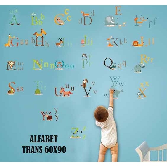 Jual Stiker Dinding Uk.60x90cm Wall Sticker Alfabet Edukasi Hiasan ...