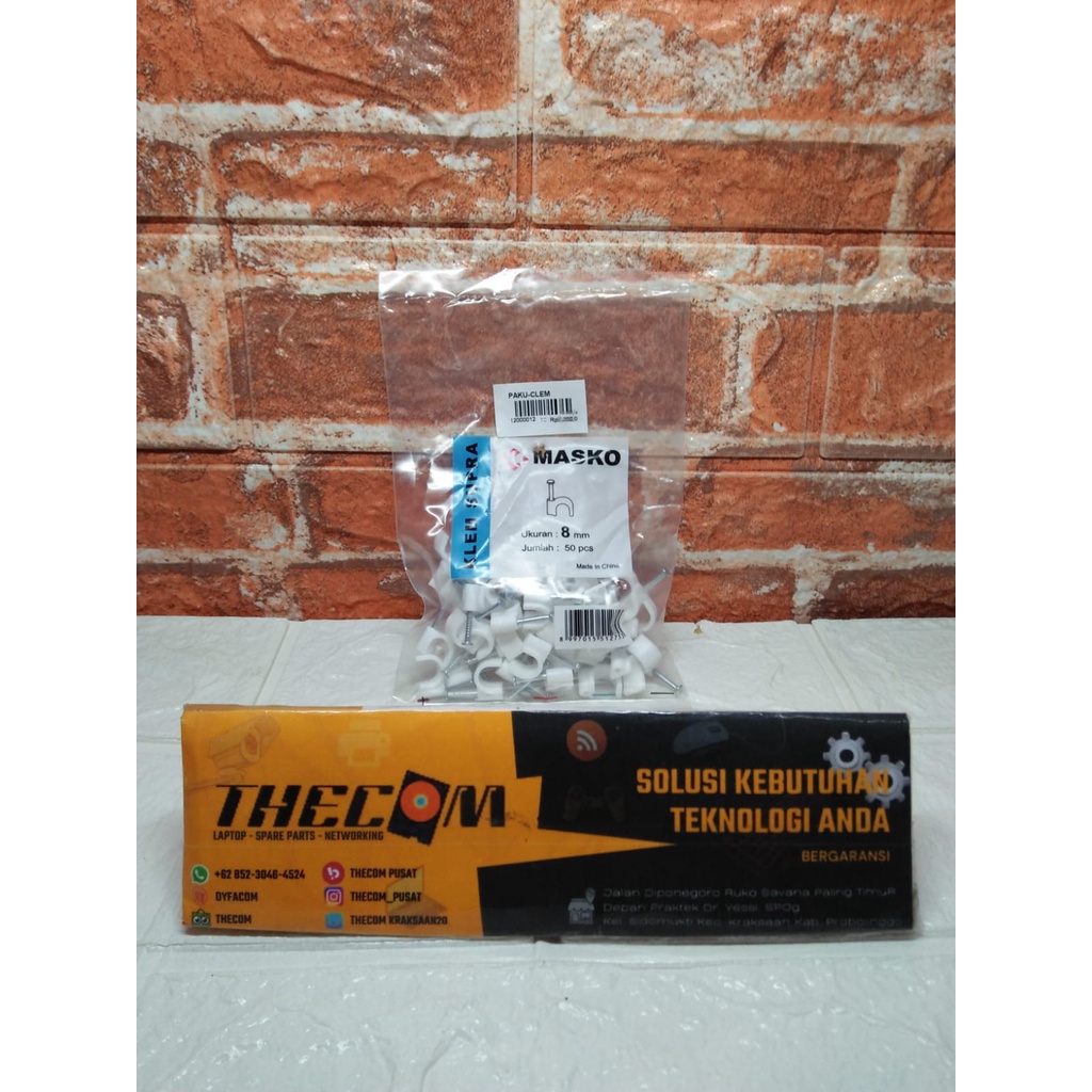 Jual Masko Paku Klem Kabel ukuran 8mm (isi 50 pcs) paku klem kabel lan ...