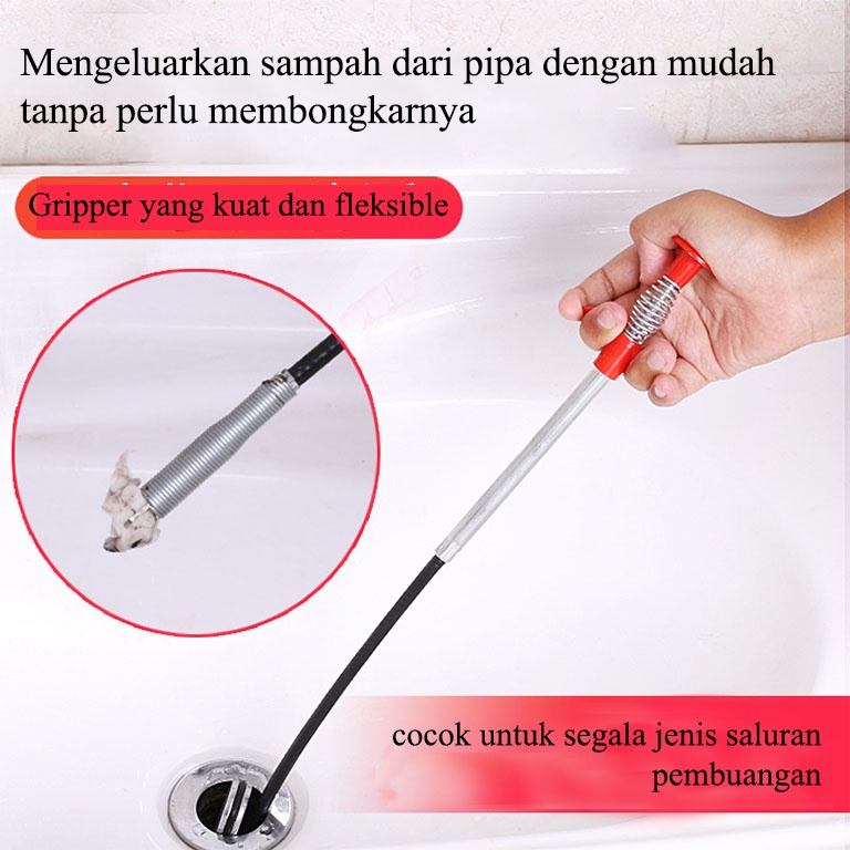 Jual Pembersih Saluran Pipa Air Penjepit Kotoran Kawat Anti Sumbat Pembersih Washtafel WC Ledeng ...