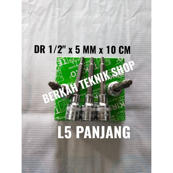 Jual MATA SOCK L5 TEKIRO PANJANG SOK L 5 mm hex bit socket long L5 ...
