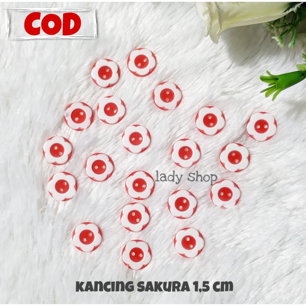 Jual LS - Kancing Sakura 1,5 cm ( 1 Lsn ) | Shopee Indonesia